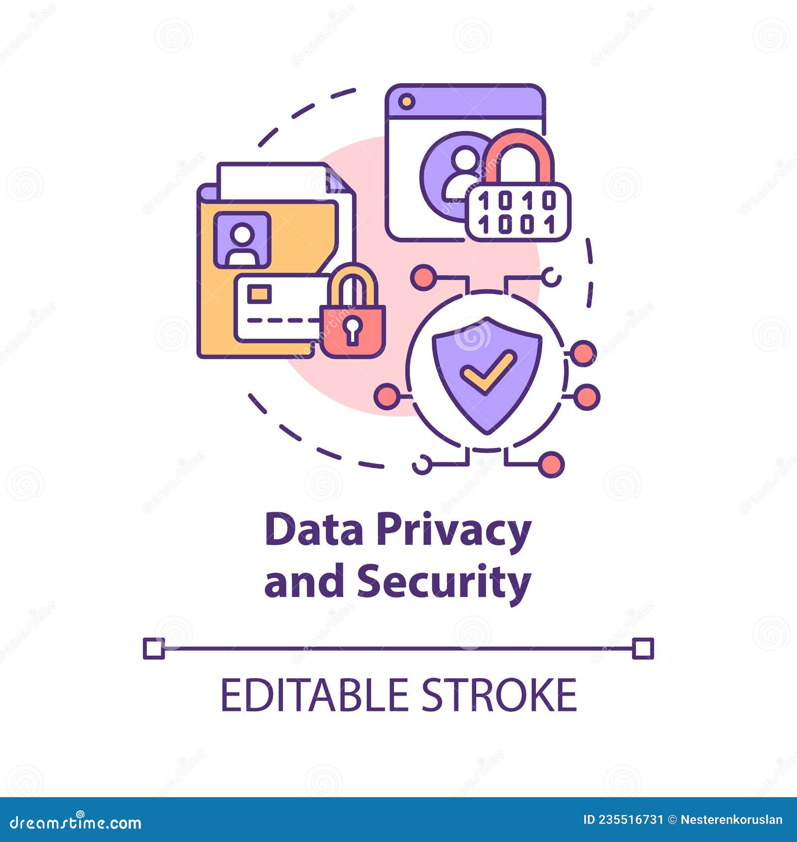 Data Privacy and Security Concept Icon Stock Vector - Illustration of ...