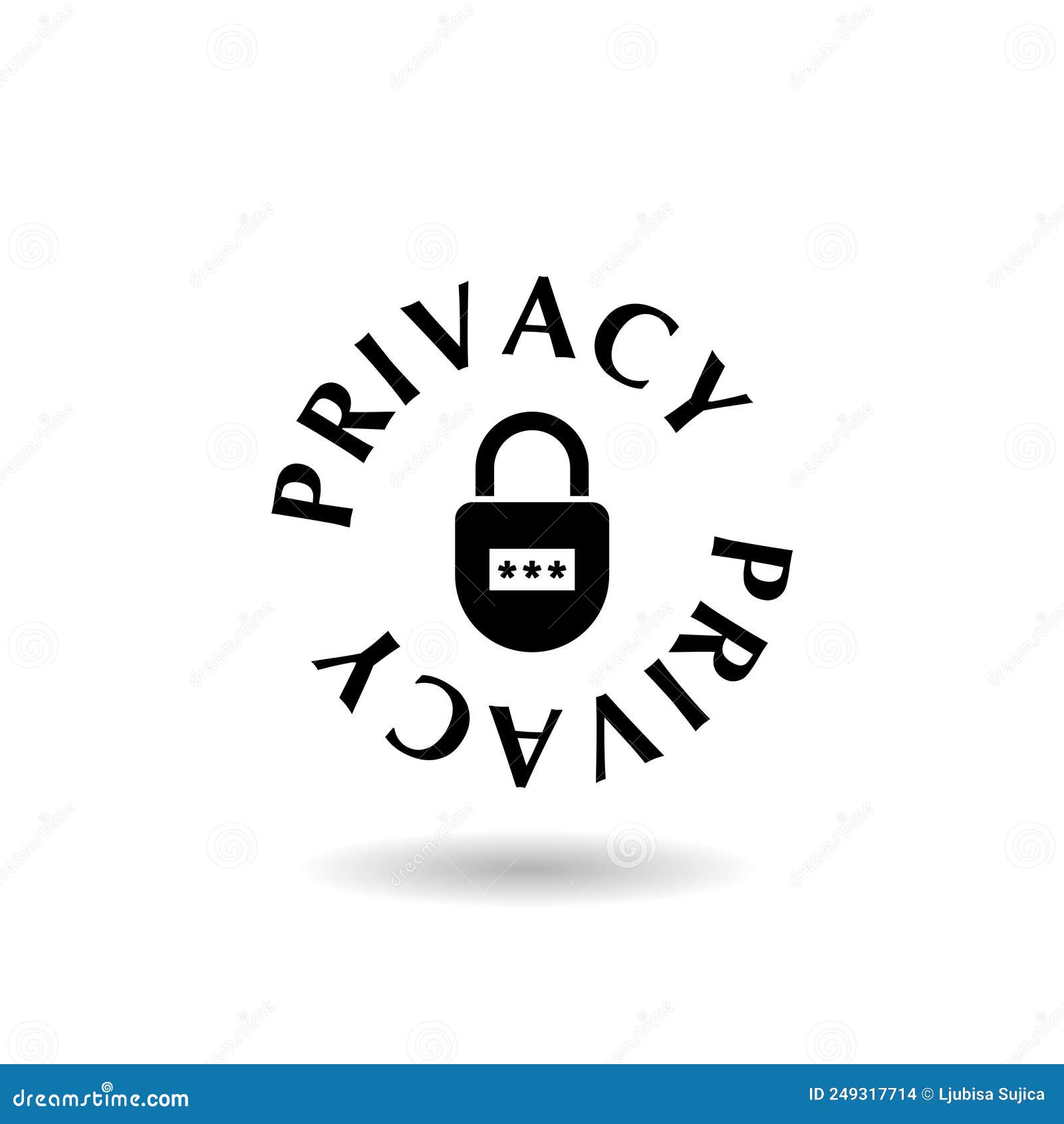 Data Privacy and Security Logo with Shadow Stock Vector - Illustration ...