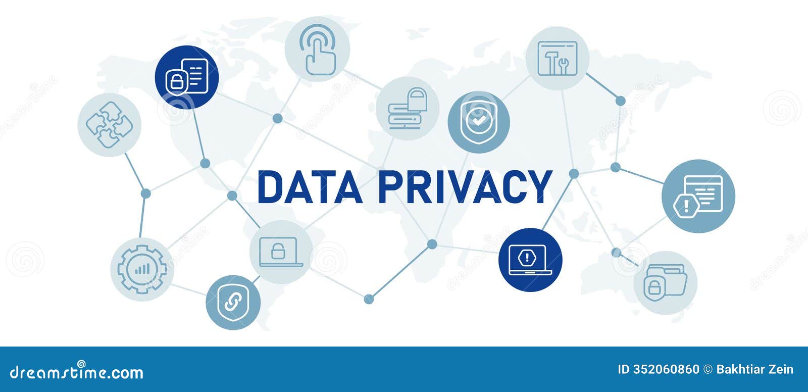 Data Privacy Set Internet Safety Protection Private Locked Document ...