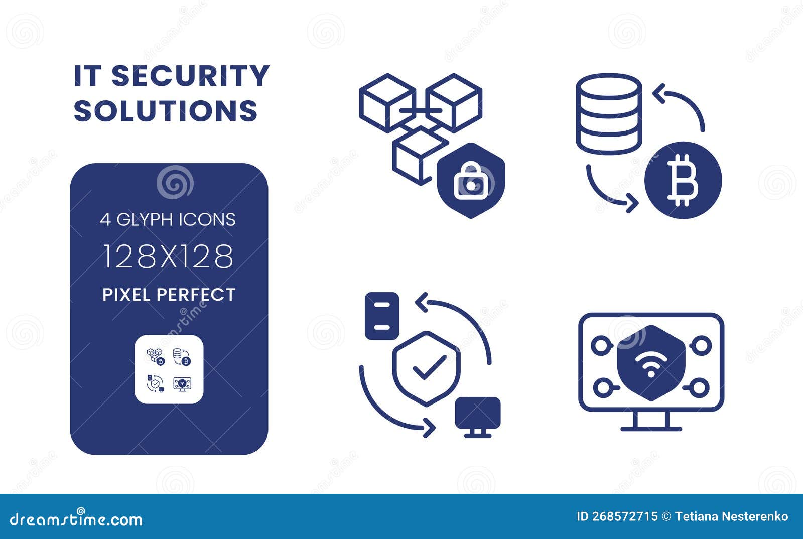 Data Privacy Solutions Black Solid Desktop Icons Pack Stock Vector ...