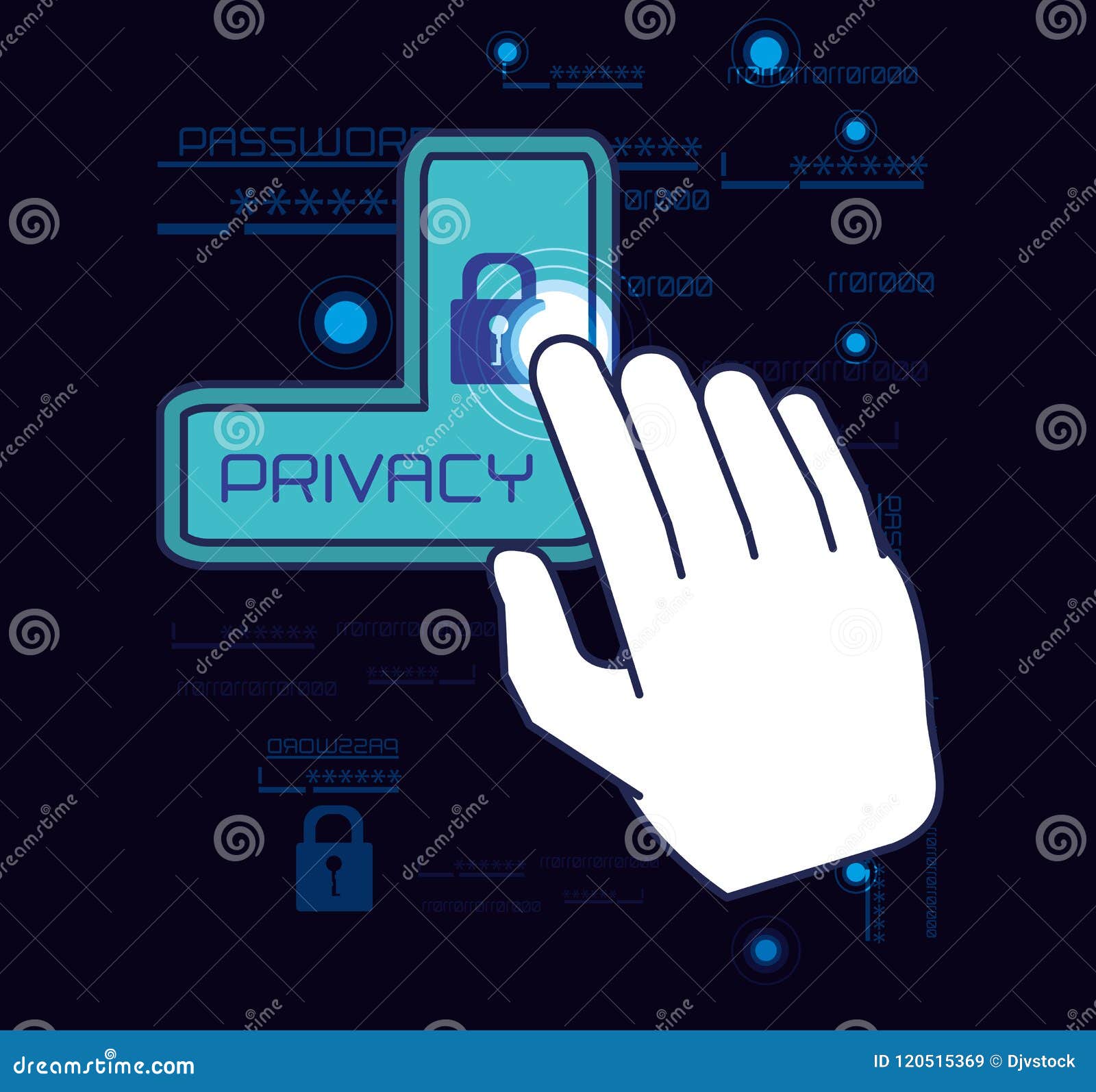 Data Privacy Technology Set Icons Stock Vector - Illustration of ...