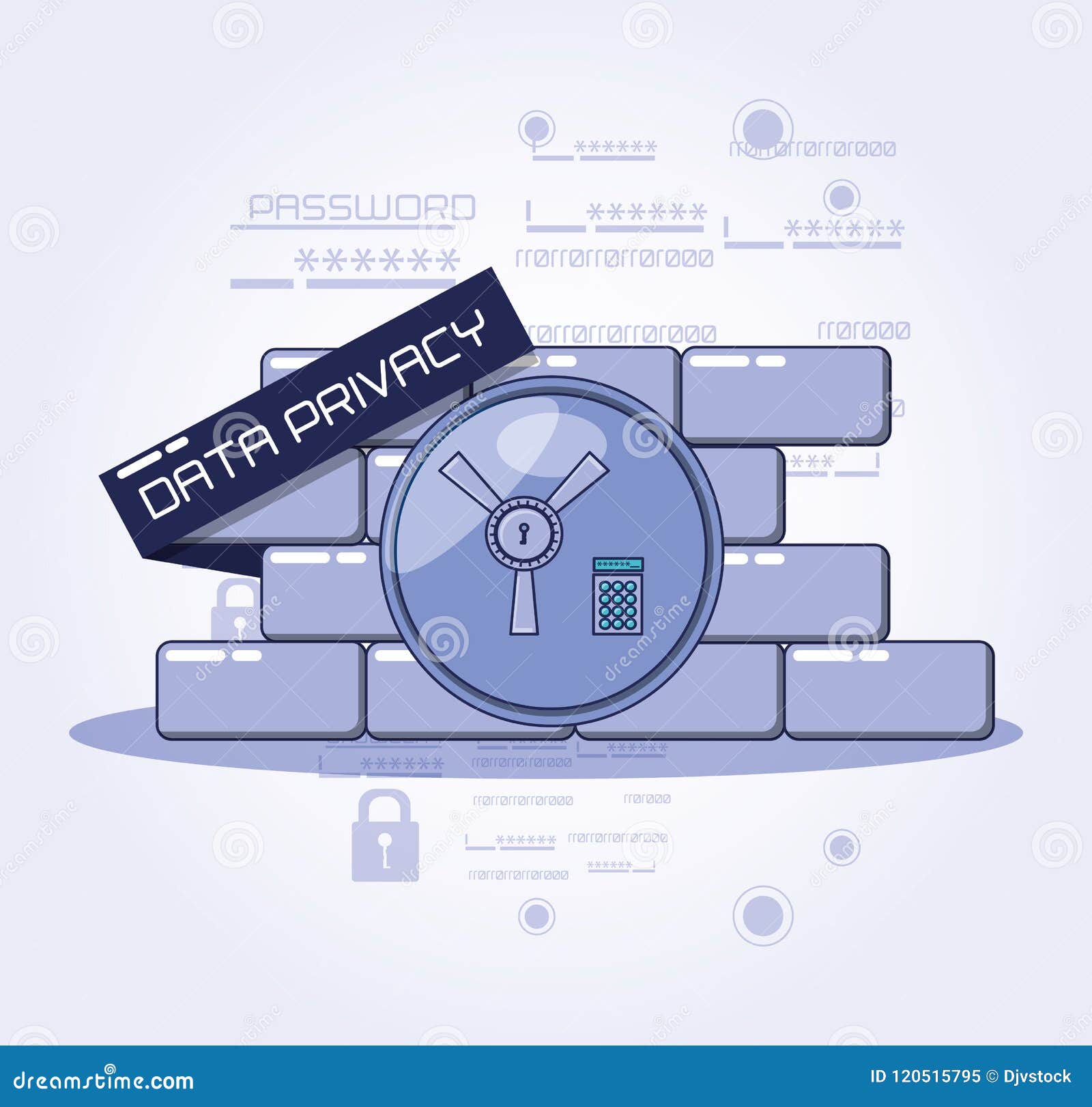 Data Privacy Technology Set Icons Stock Vector - Illustration of alert ...