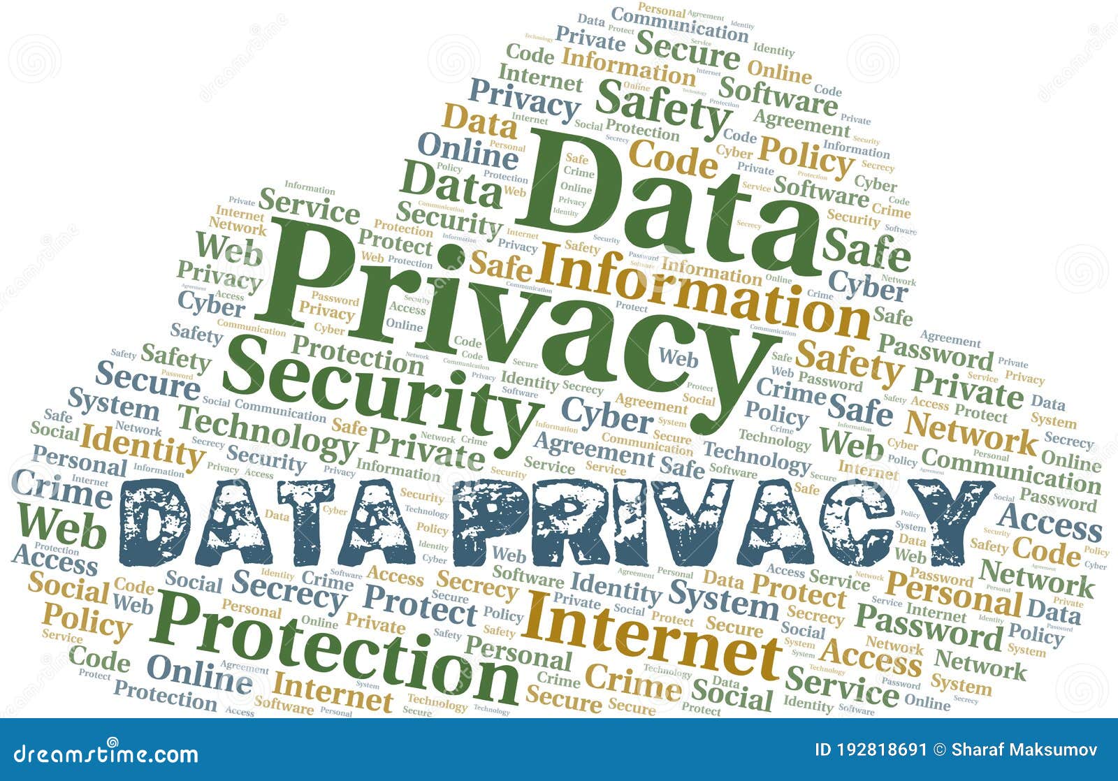 Data Privacy Vector Word Cloud, Made with Text only. Stock Vector ...