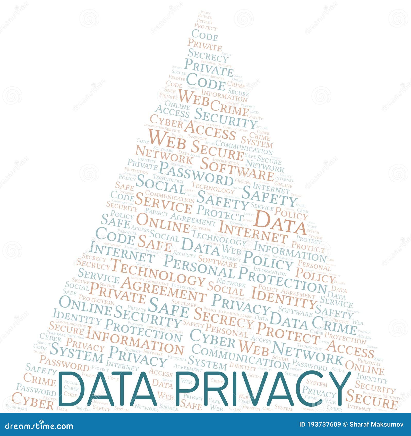 Data Privacy Vector Word Cloud, Made with Text only. Stock Vector ...