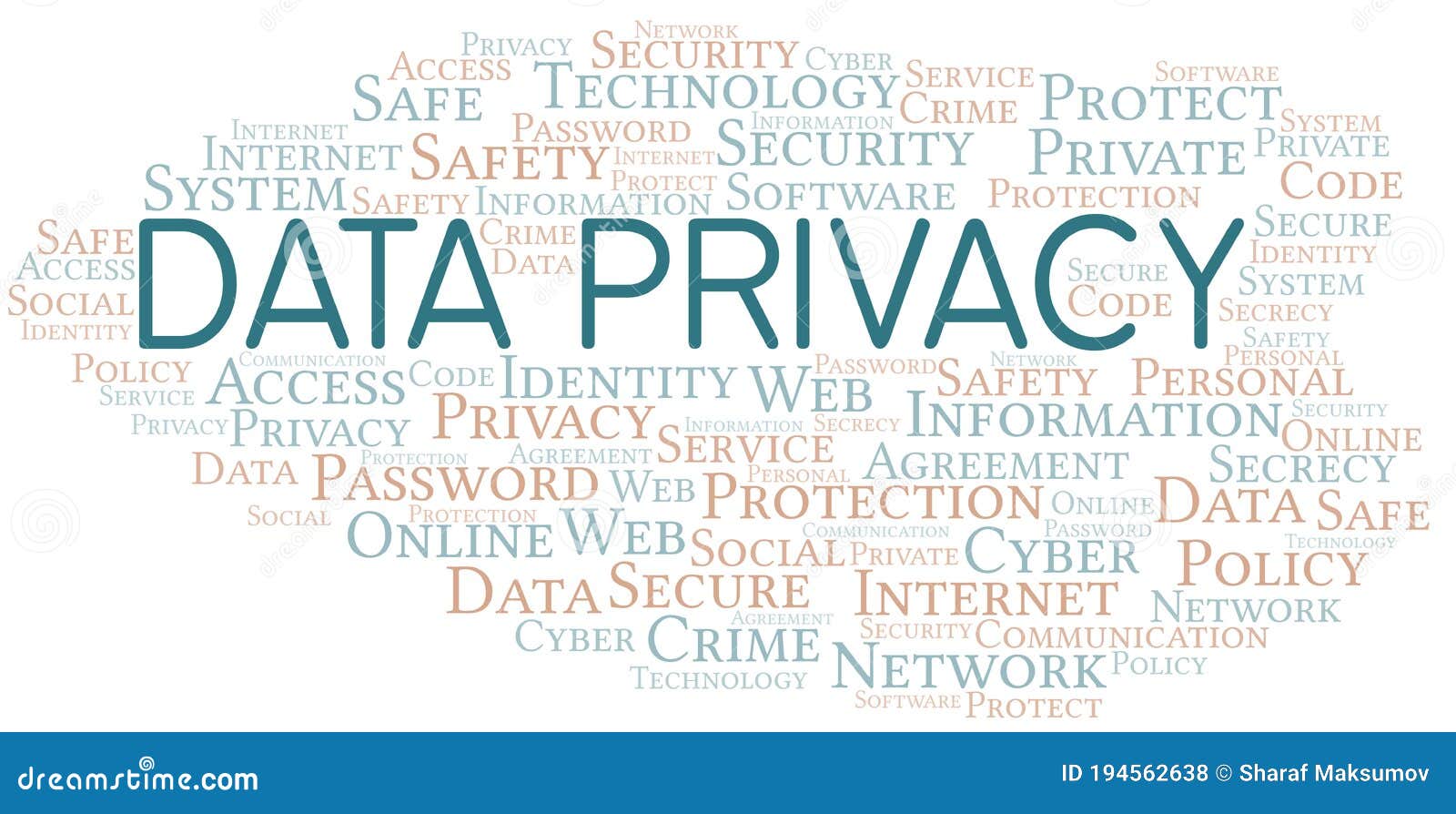 Data Privacy Vector Word Cloud, Made with Text only. Stock Illustration ...