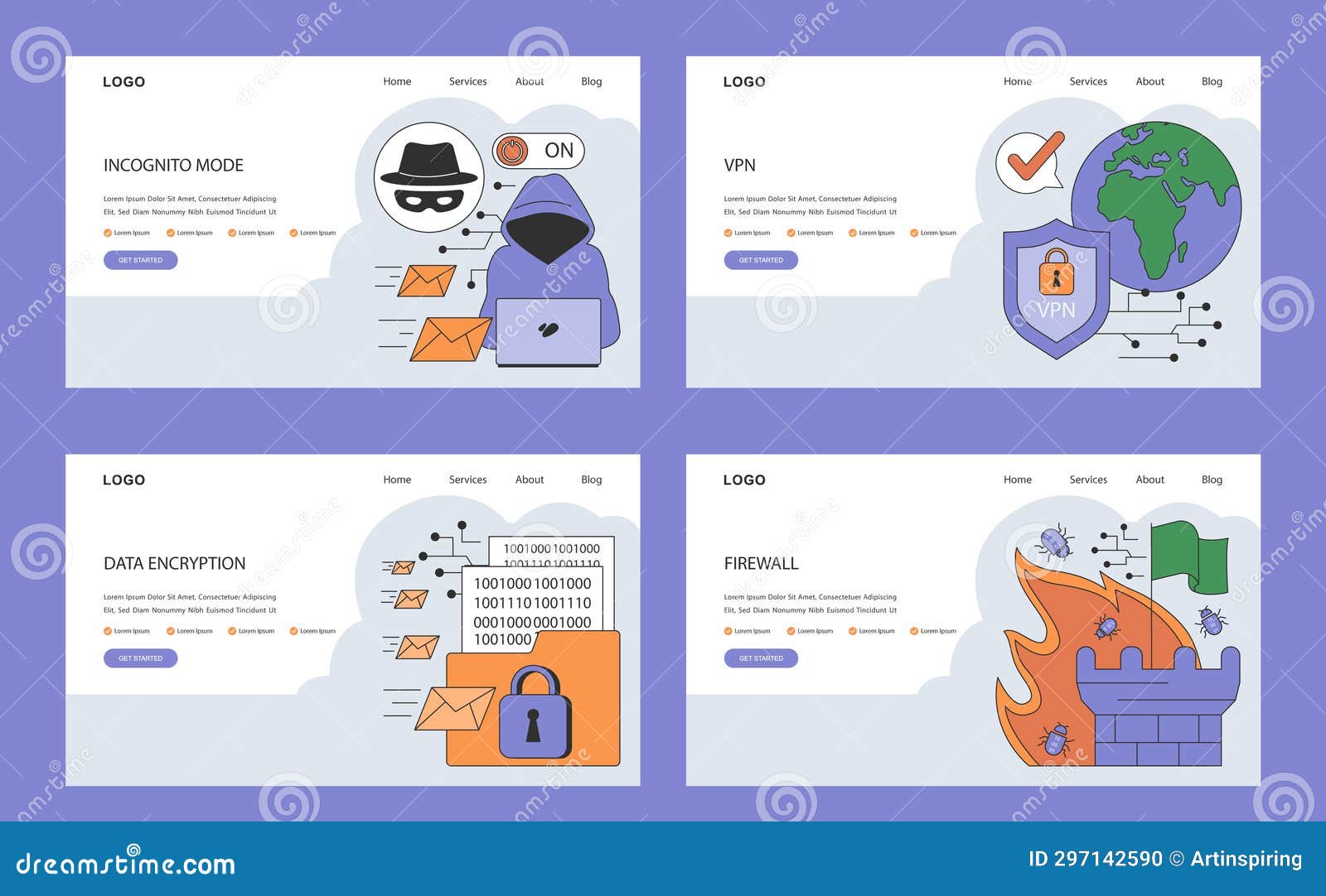 Malware Prevention Line Icons Collection. Firewall, Antivirus ...