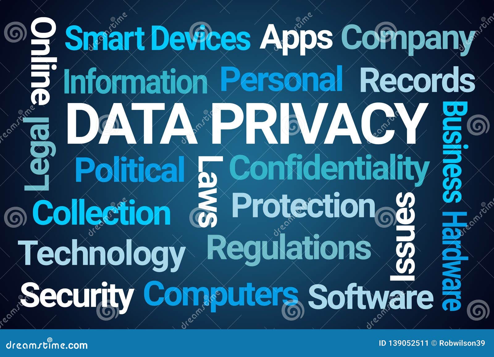 Data Privacy Word Cloud stock illustration. Illustration of records ...
