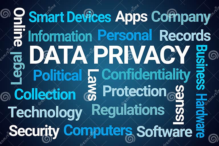 Data Privacy Word Cloud stock illustration. Illustration of records ...