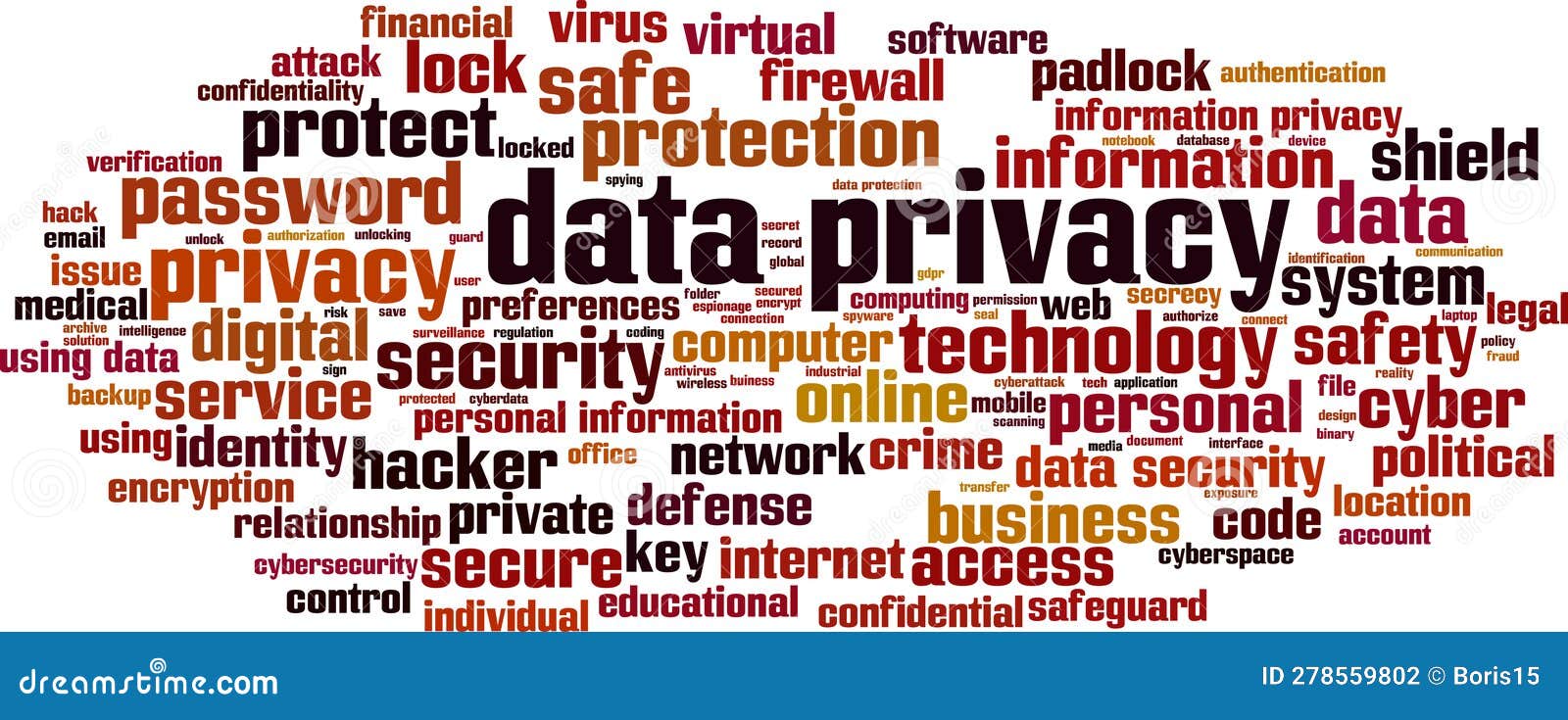 Data privacy word cloud stock vector. Illustration of defense - 278559802