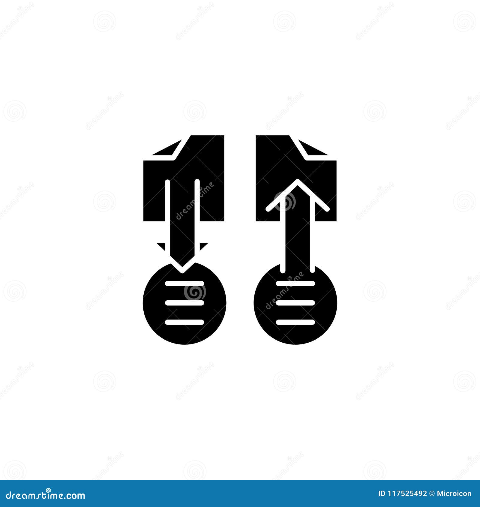 Data Processing Black Icon Concept. Data Processing Flat Vector Symbol ...