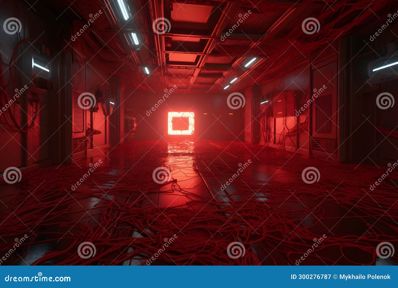 Data Processing Center. Server Room in Red Light Stock Image - Image of ...