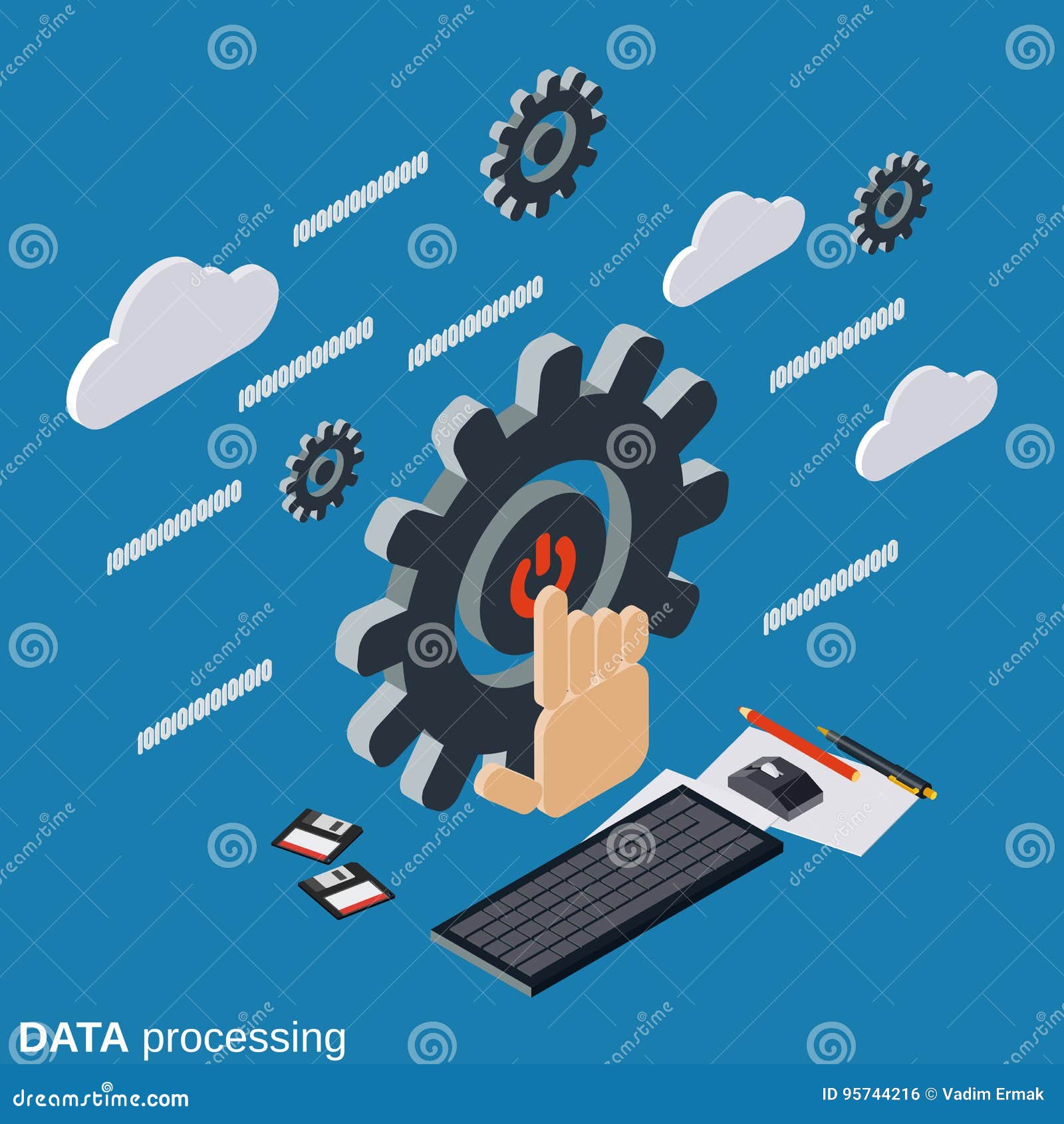 Data Processing, Cloud Computing Vector Concept Stock Vector ... Data Processing, Cloud Computing Vector Concept Stock Vector ...