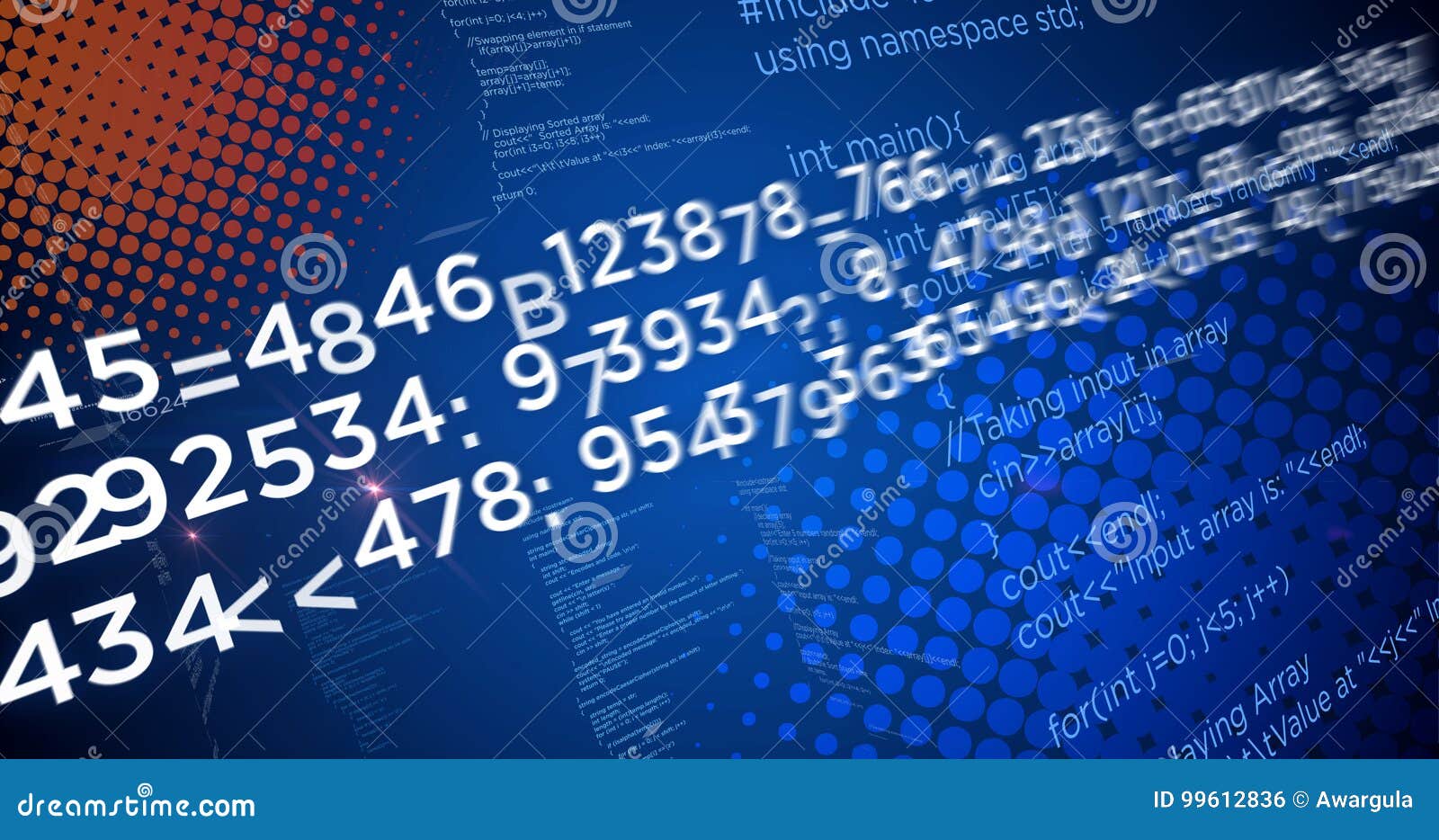 Data processing stock illustration. Illustration of binary - 99612836