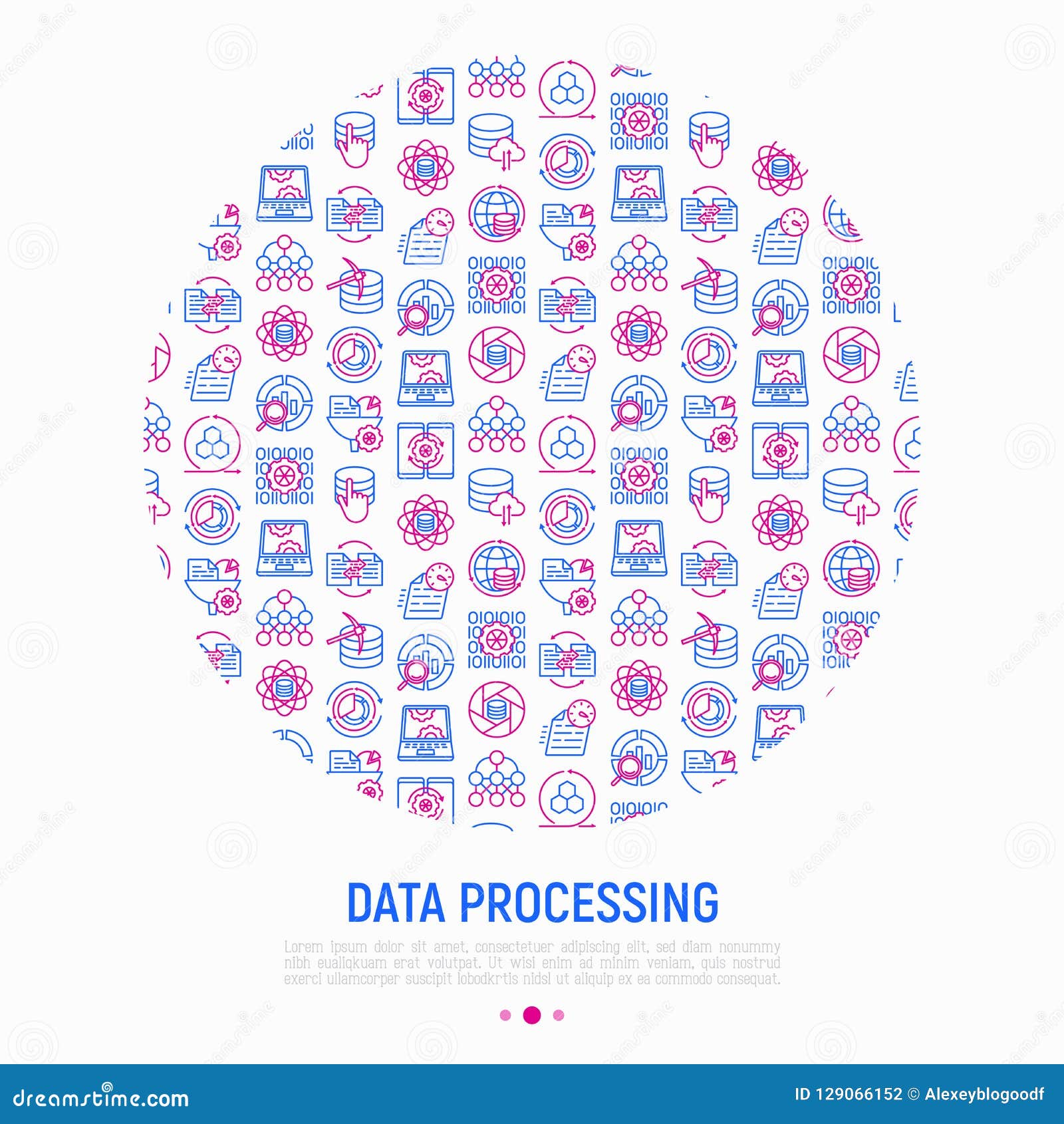 Data Processing Concept in Circle Stock Vector - Illustration of print ...