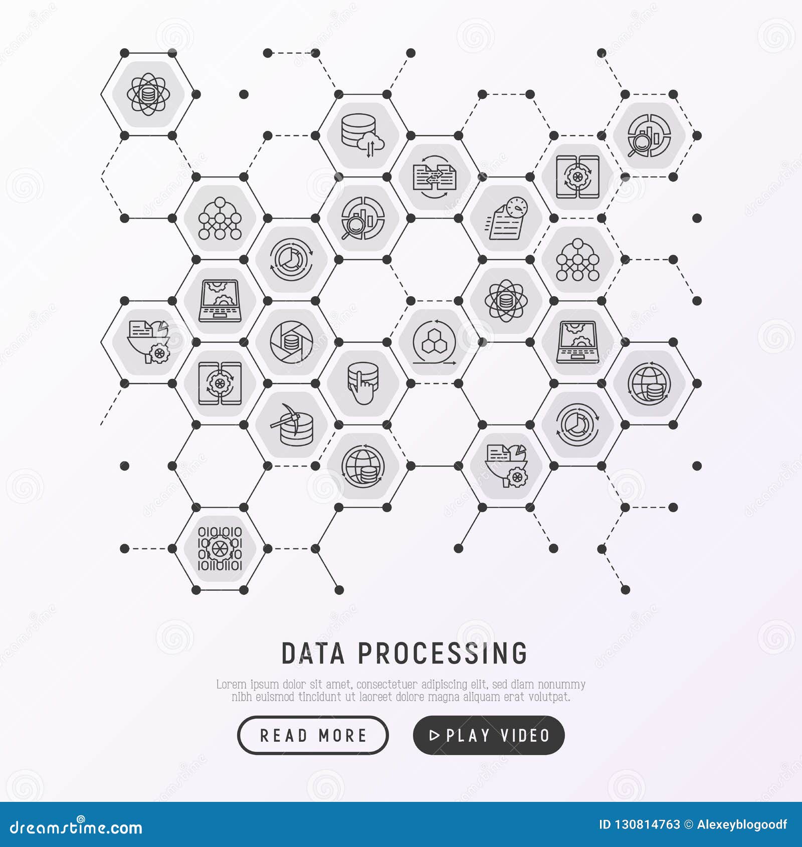 Data Processing Concept in Honeycombs Stock Vector - Illustration of information, filtering ...