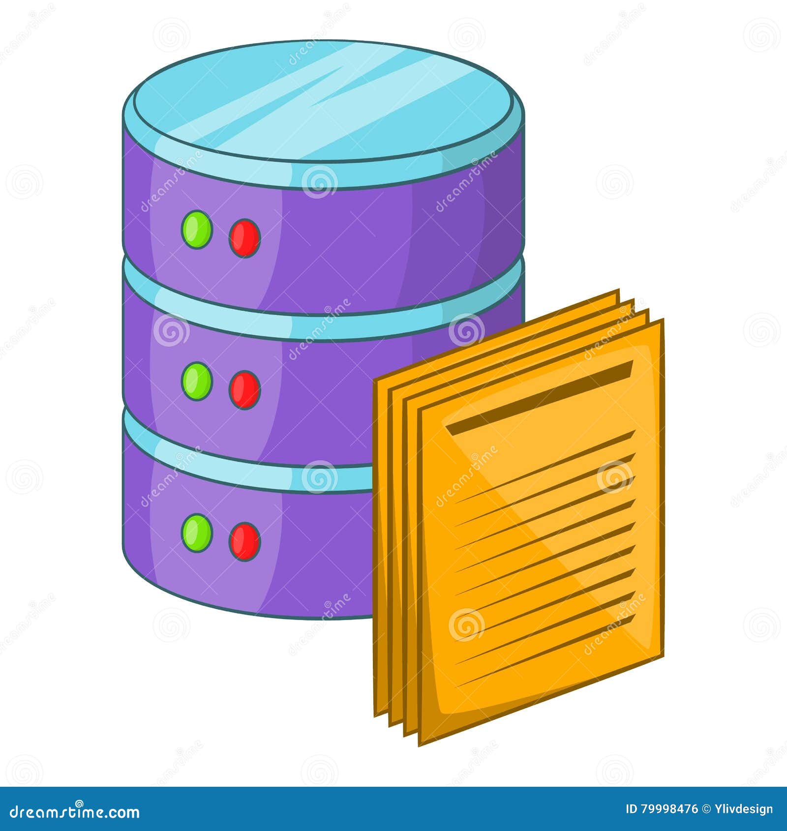 Data Processing Icon, Cartoon Style Stock Vector - Illustration of ...