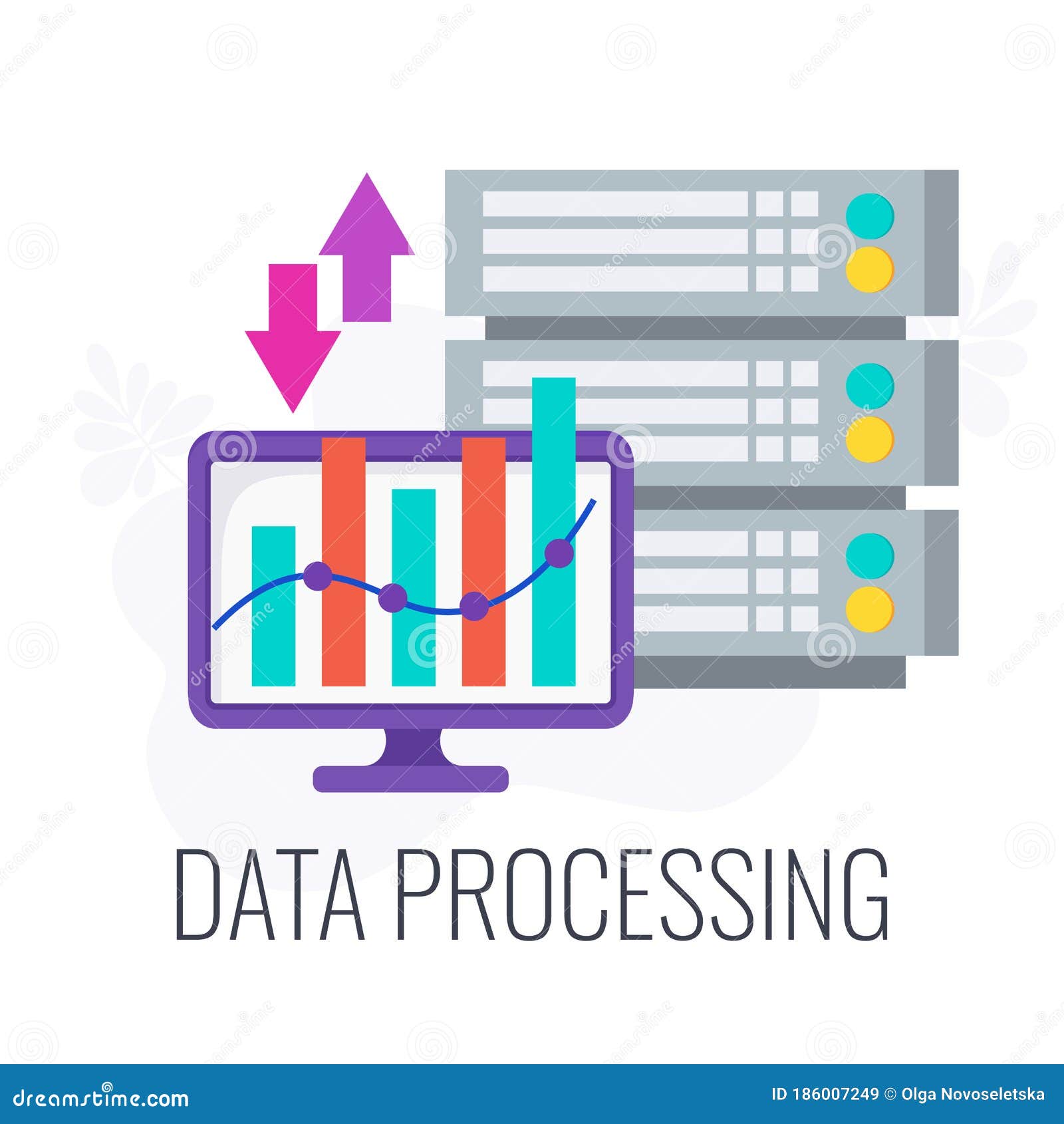 Data Processing Icon. Flat Vector Business Illustration Stock Vector ... Data Processing Icon. Flat Vector Business Illustration Stock Vector ...