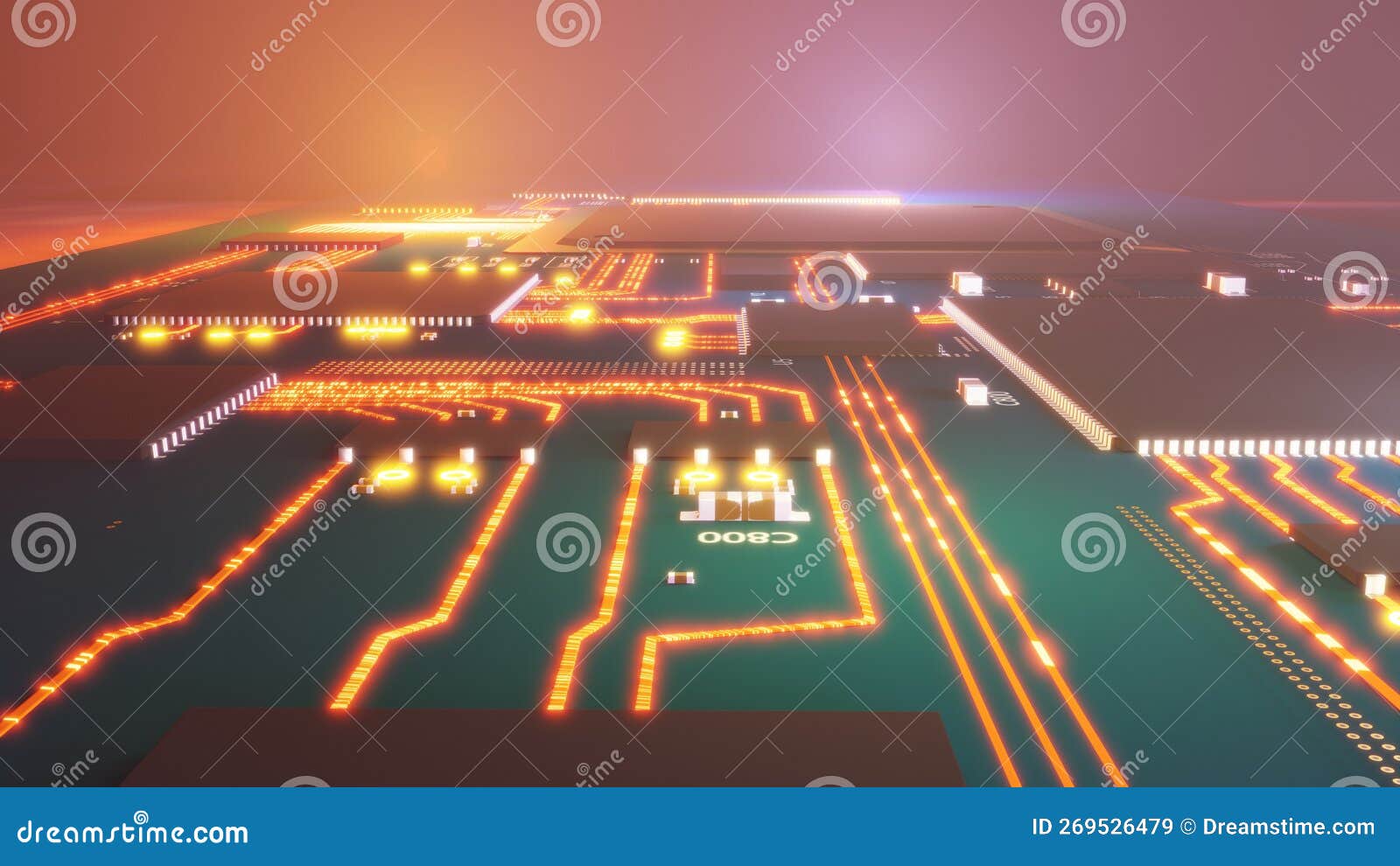 Data Processing by Integrated Circuit, View of Computer Interior Stock ...