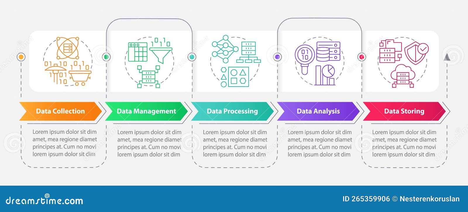 Data Processing Stages Rectangle Infographic Template Stock Vector - Illustration of business ...