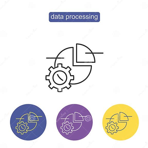 Data Processing Vector Icon. Stock Vector - Illustration of monitoring ...