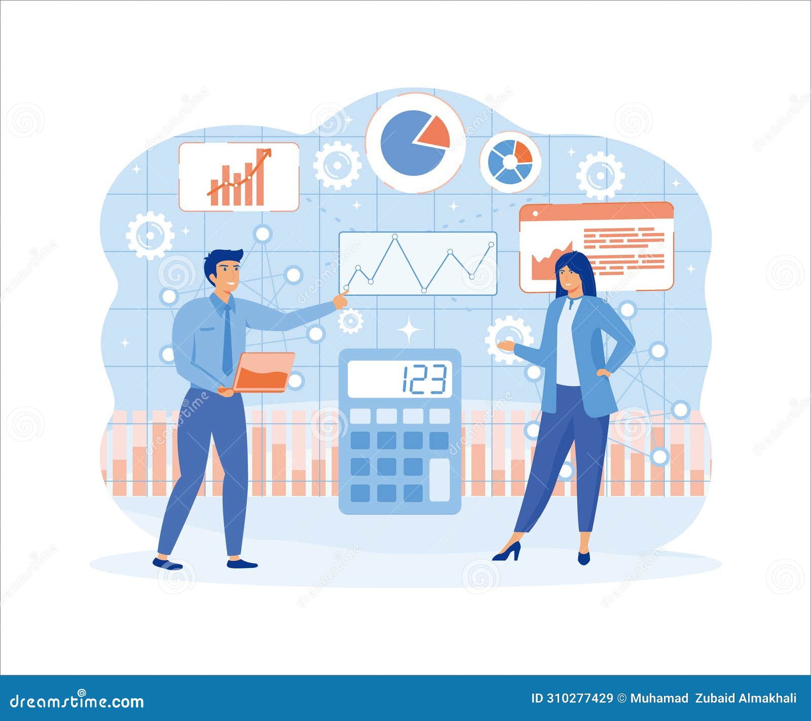 Data Processing and Visualization. People Creating Chart and Analyze ...
