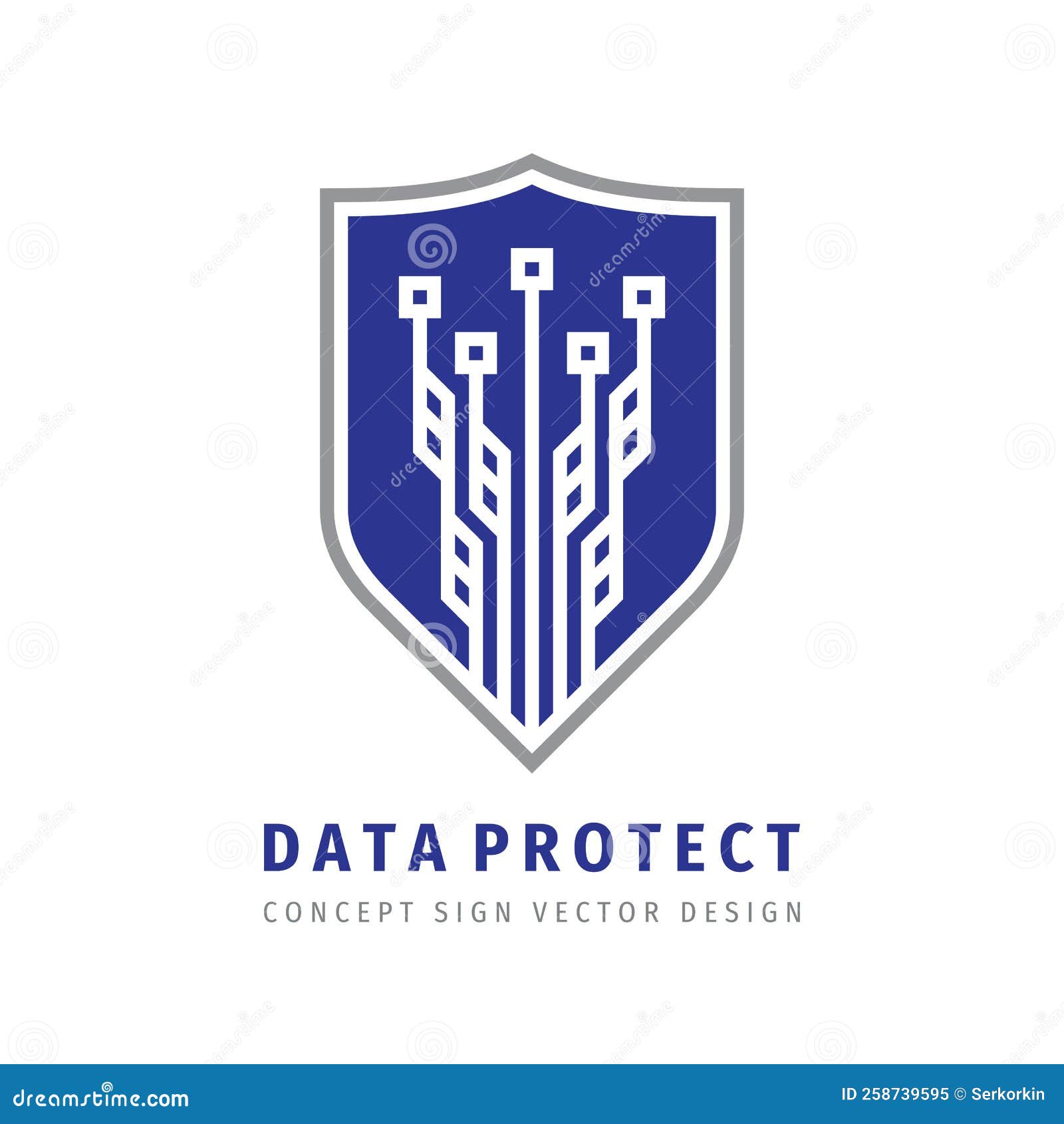 Data Protect Technology - Logo Vector Illustration. Abstract Shield ...