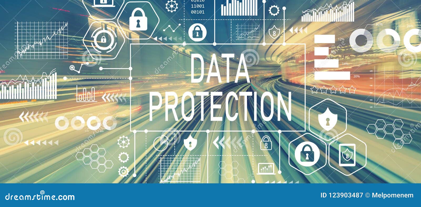 Data Protection with Abstract High Speed Technology Stock Image - Image ...