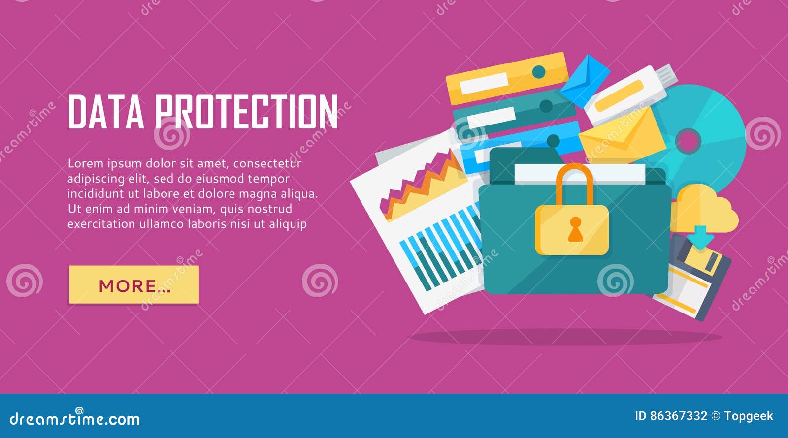 Data Protection Banner stock vector. Illustration of concept - 86367332