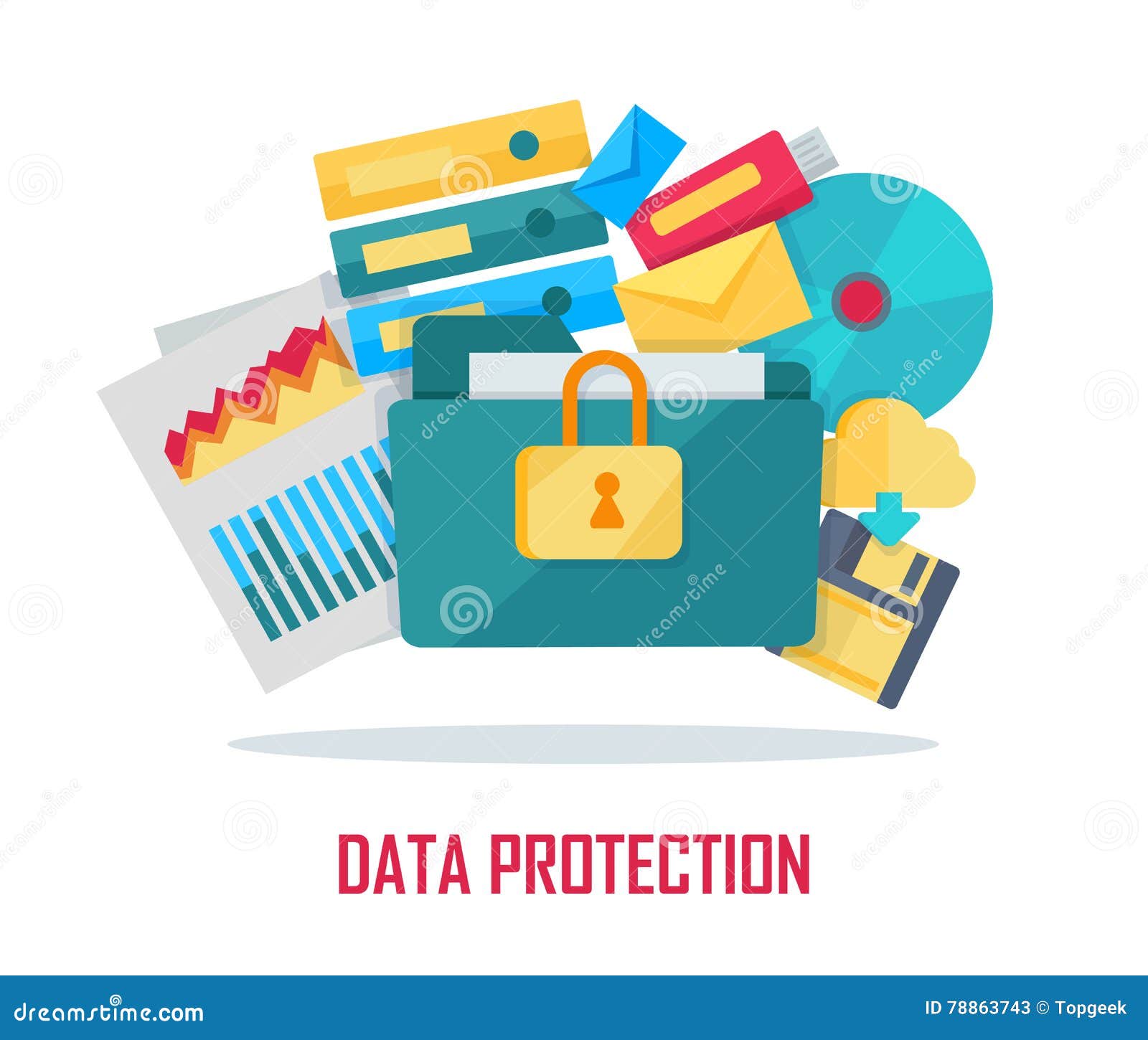 Data Protection Banner stock vector. Illustration of isolated - 78863743