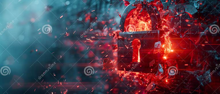 Cyber Security and Protection Breach, Impressive Broken Lock ...