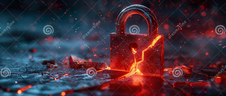 Cyber Security and Protection Breach, Impressive Broken Lock ...