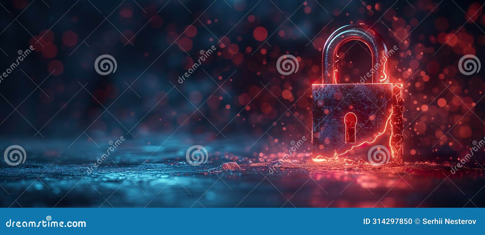 Cyber Security and Protection Breach, Impressive Broken Lock ...