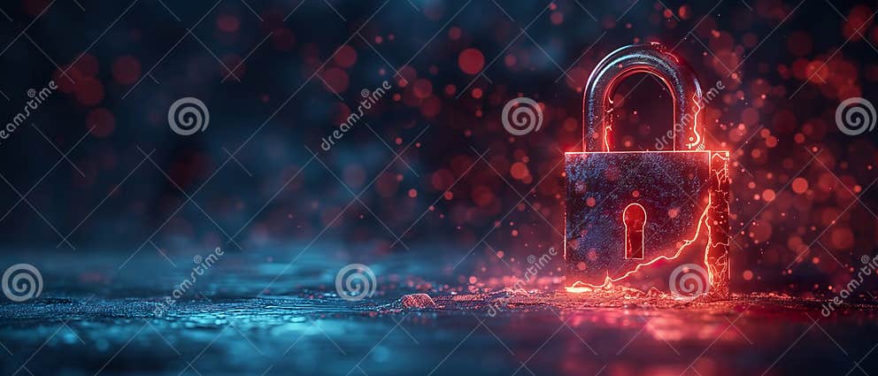 Cyber Security and Protection Breach, Impressive Broken Lock ...