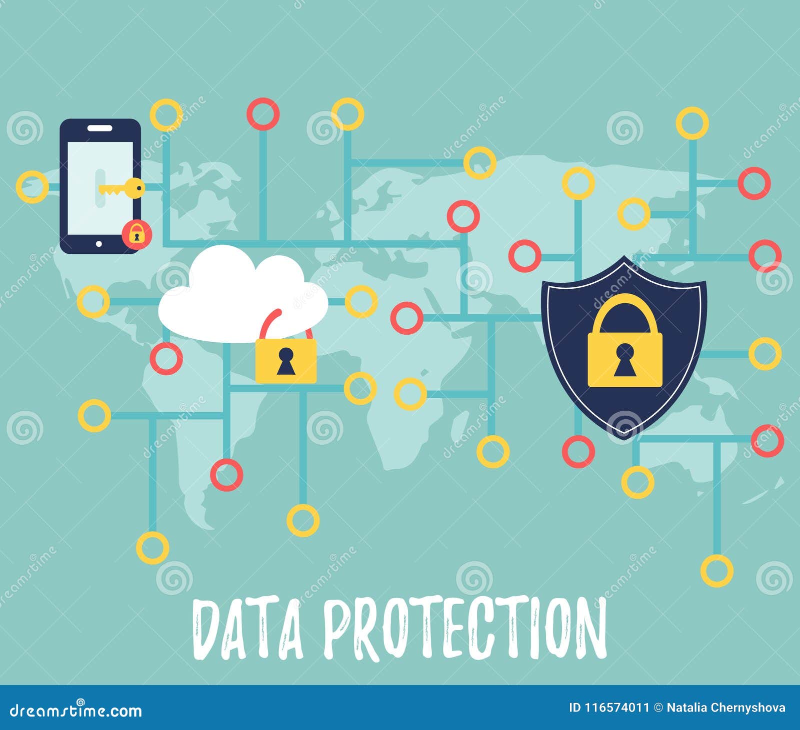 Data Protection Banner with Controlled Information Stock Vector ...