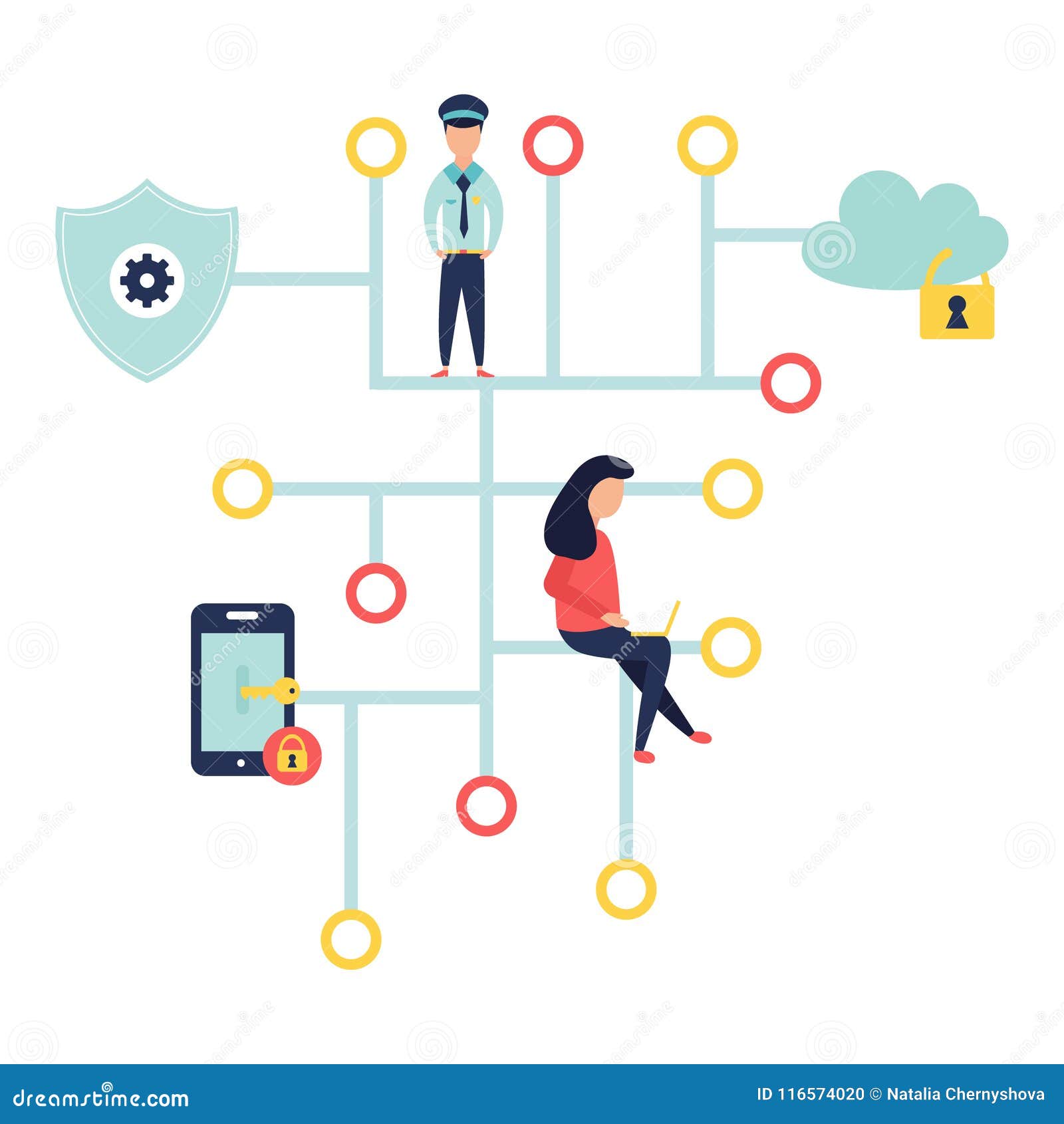 Data Protection Banner with Controlled Information Stock Vector ...