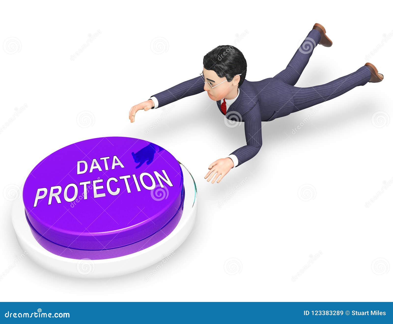 Data Protection Bill Internet Privacy 3d Rendering Stock Illustration ...