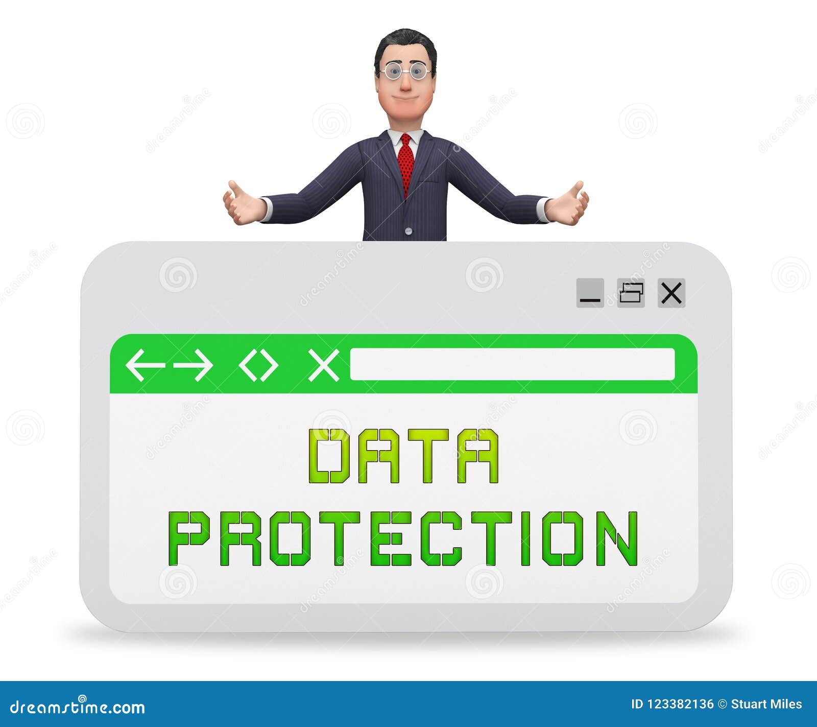 Data Protection Bill Internet Privacy 3d Rendering Stock Illustration ...