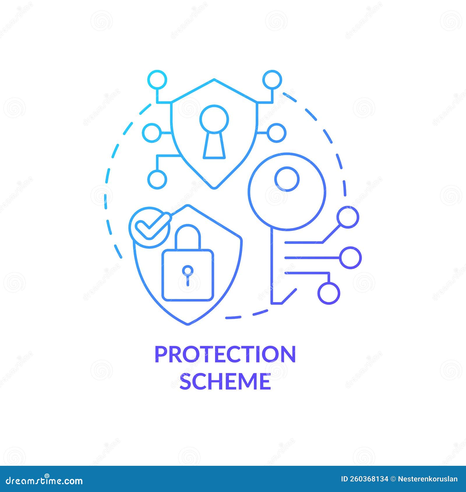 Data Protection Blue Gradient Concept Icon Stock Vector - Illustration ...