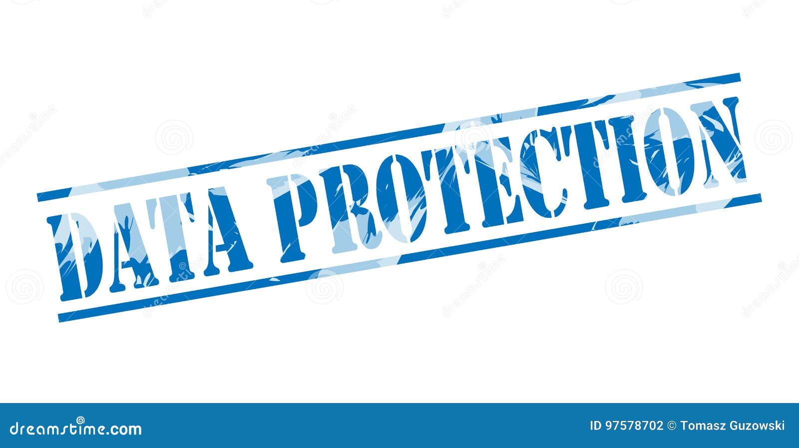 Data protection blue stamp stock illustration. Illustration of ...