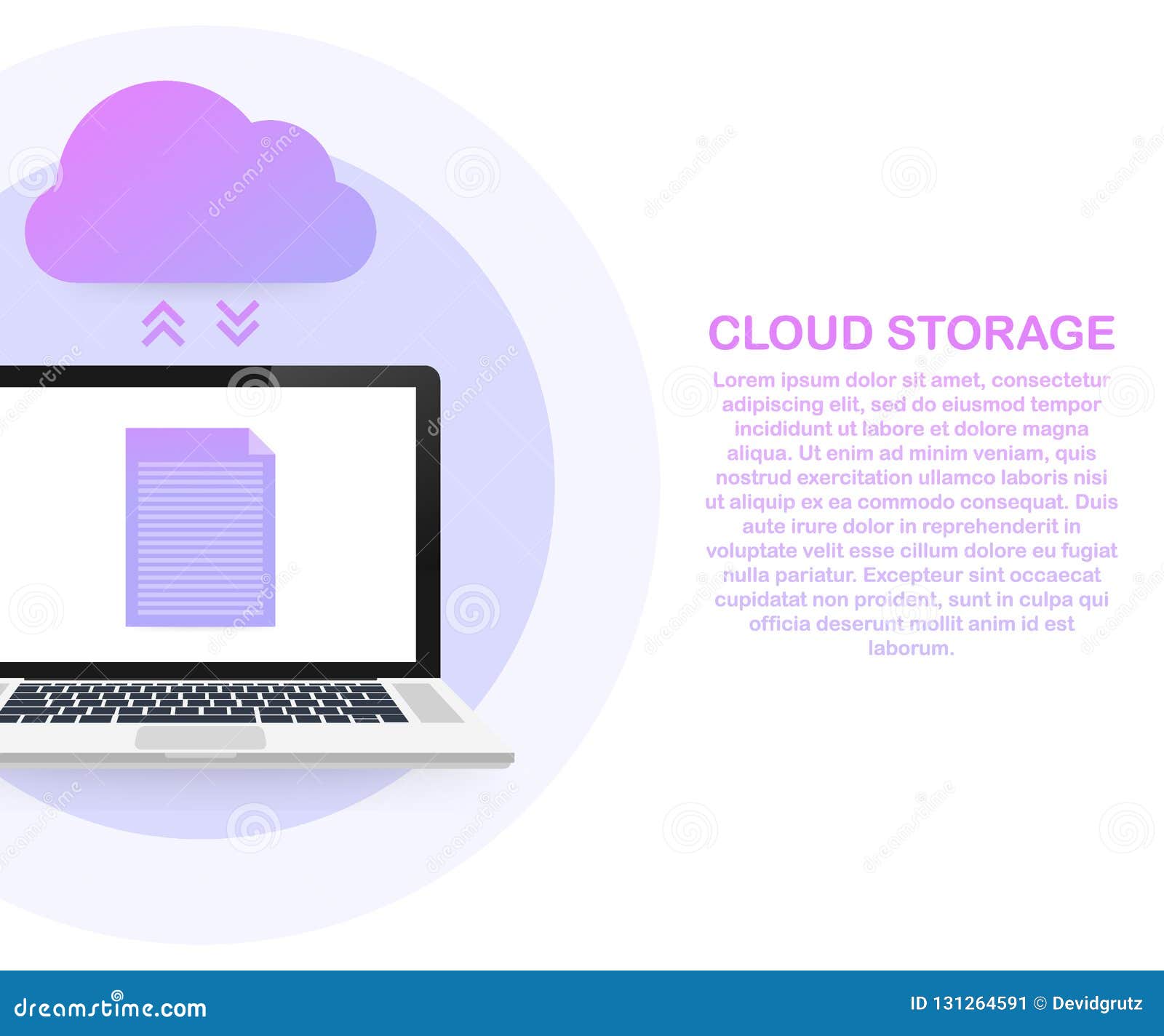 Data Protection Cloud Storage Design Flat Concept. Online Storage Sign ...