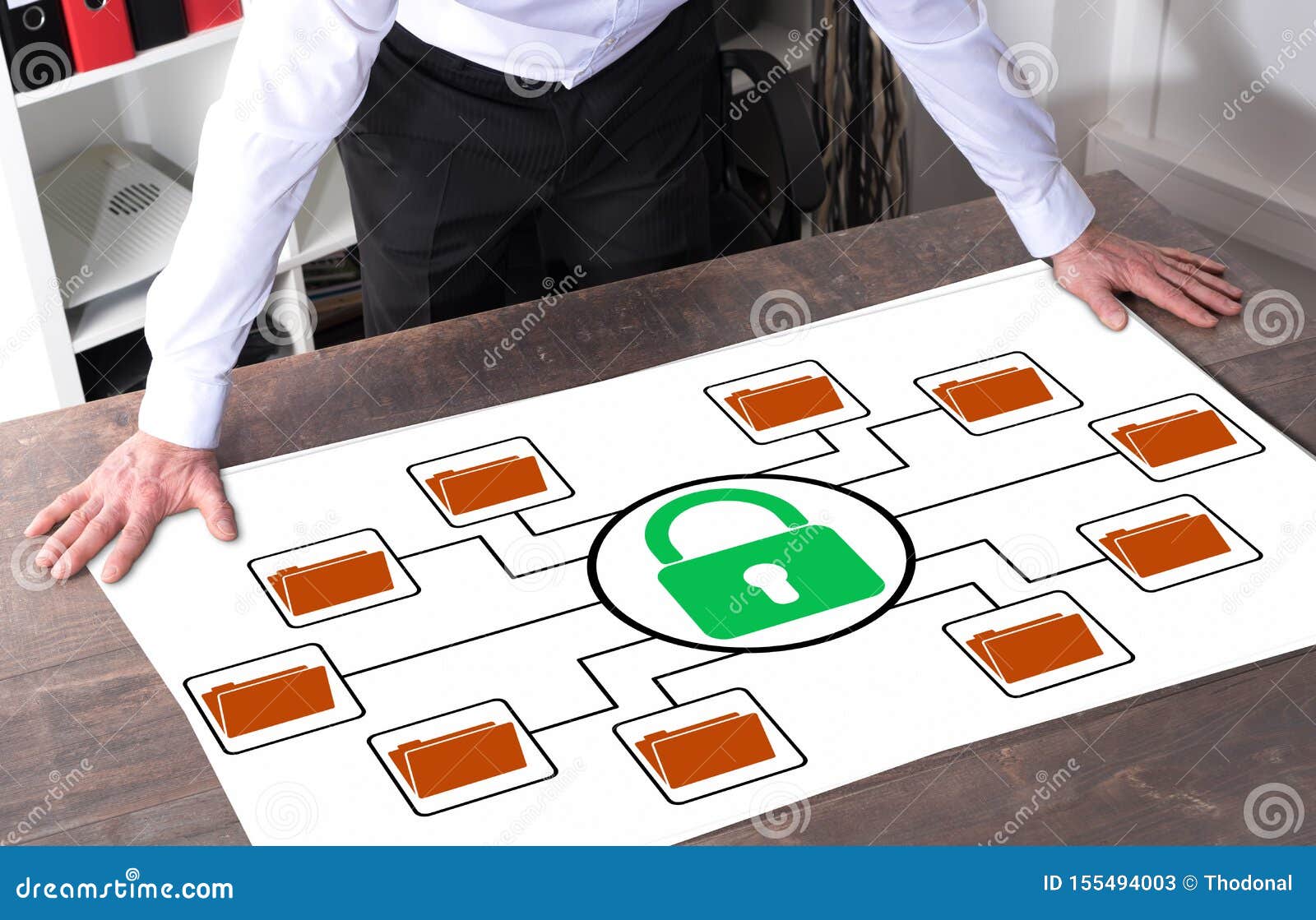 Data Protection Concept on a Desk Stock Image - Image of storage ...