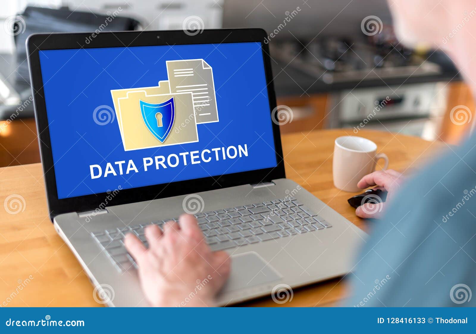 Data Protection Concept on a Laptop Stock Image - Image of crime ...