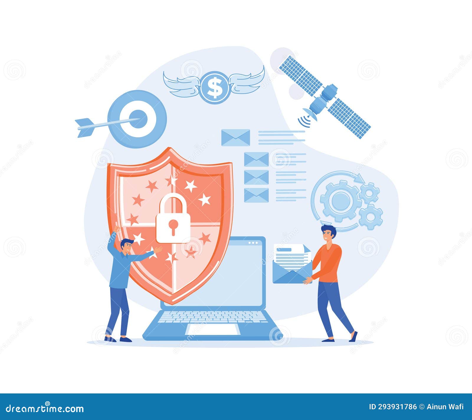 Data Protection Concept, Network Security, People Character, Data ...