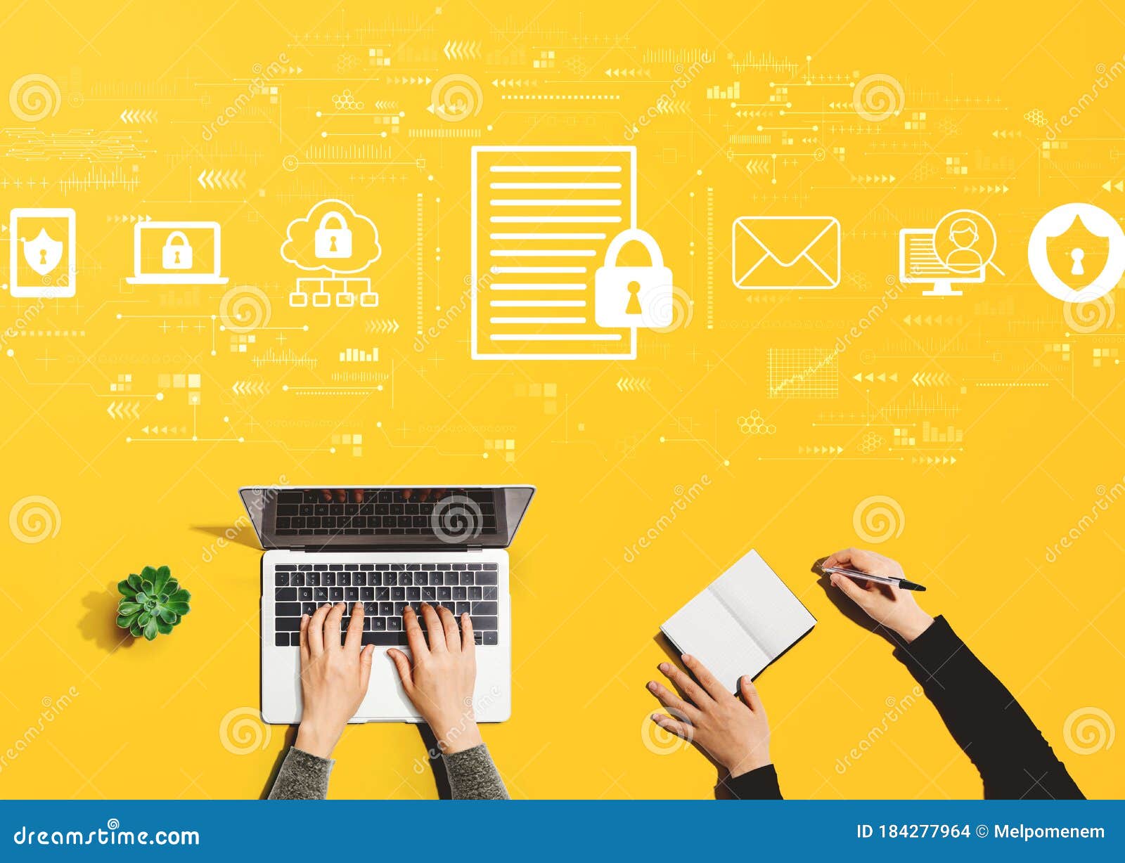 Data Protection Concept with People Working Together Stock Photo ...