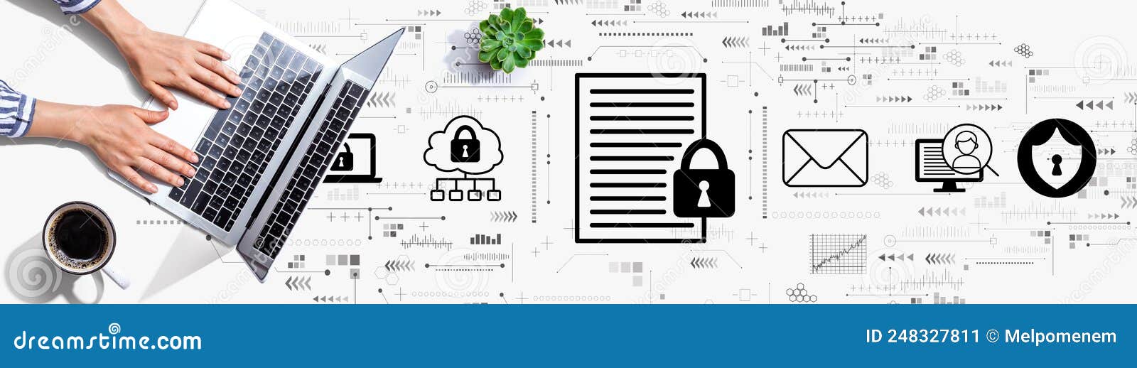 Data Protection Concept with Person Using a Laptop Editorial Photo ...