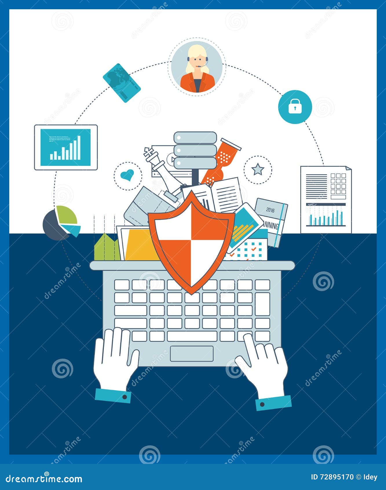 Data Protection Concept. Planning, Financial Strategy, Project ...