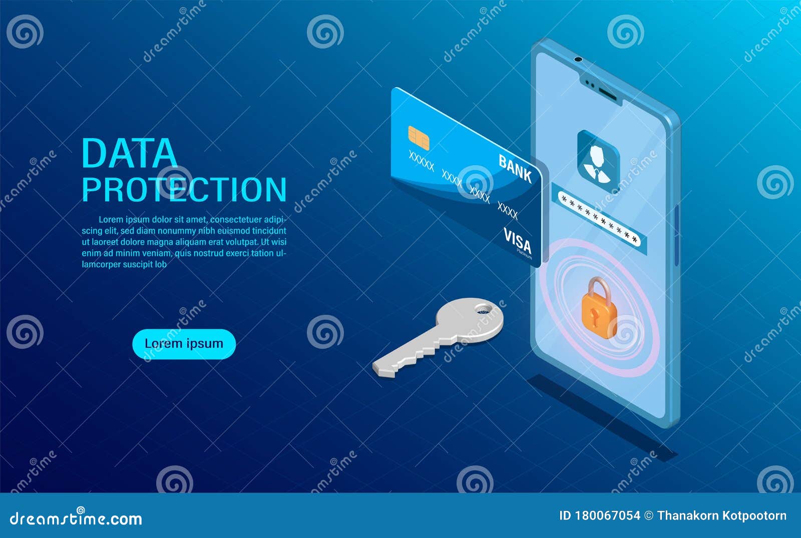 Data Protection Concept. Protect Data Finance and Confidentiality with ...