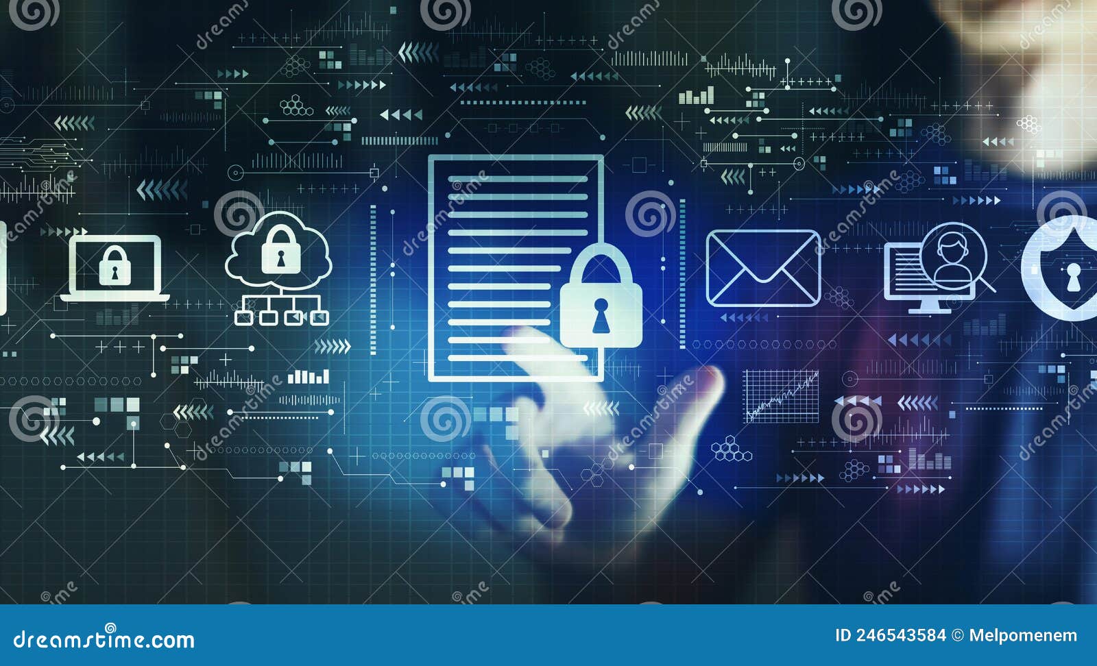 Data Protection Concept with Young Man in the Night Stock Photo - Image ...