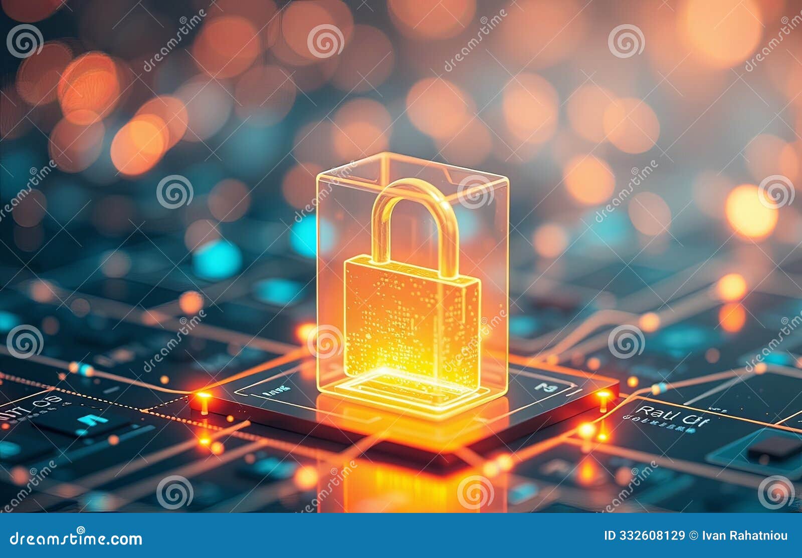 Data Protection and Cyber Security Abstract Background Stock ...