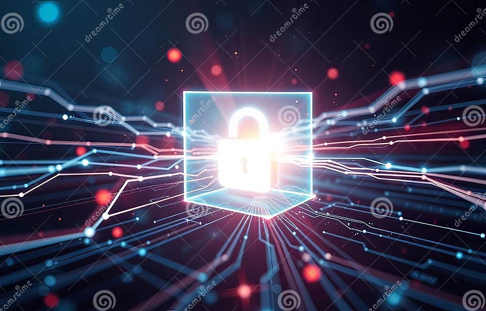 Data Protection and Cyber Security Abstract Background Stock ...